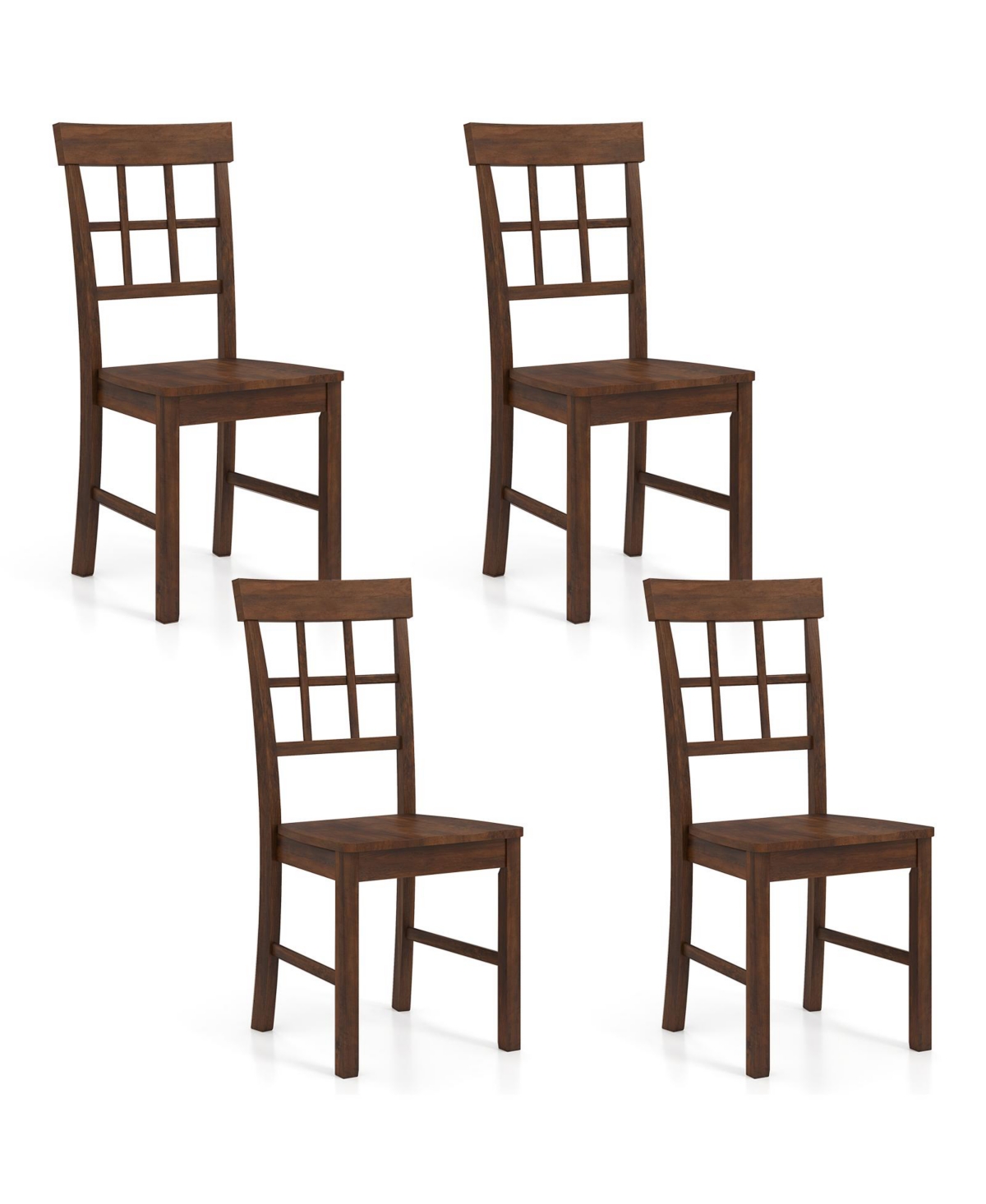 Click here for Gymax Dining Chairs Set of 4 Rubber Wood Chairs Wi... prices