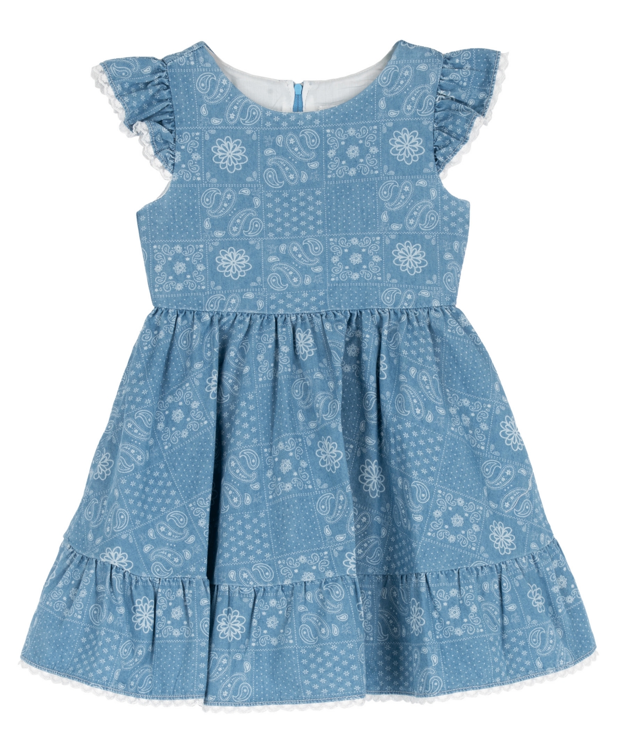 Click here for Rare Editions Girls 2T-6X Printed Denim Flutter Sl... prices