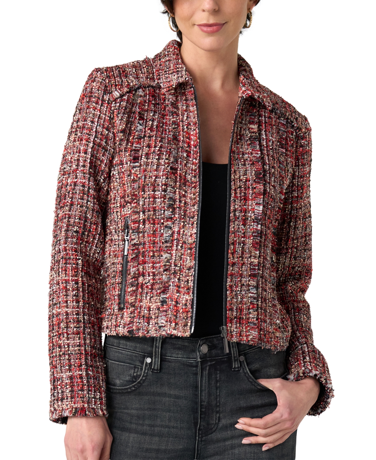 Click here for Liverpool Los Angeles Womens Tweed Fringe Zip Jack... prices