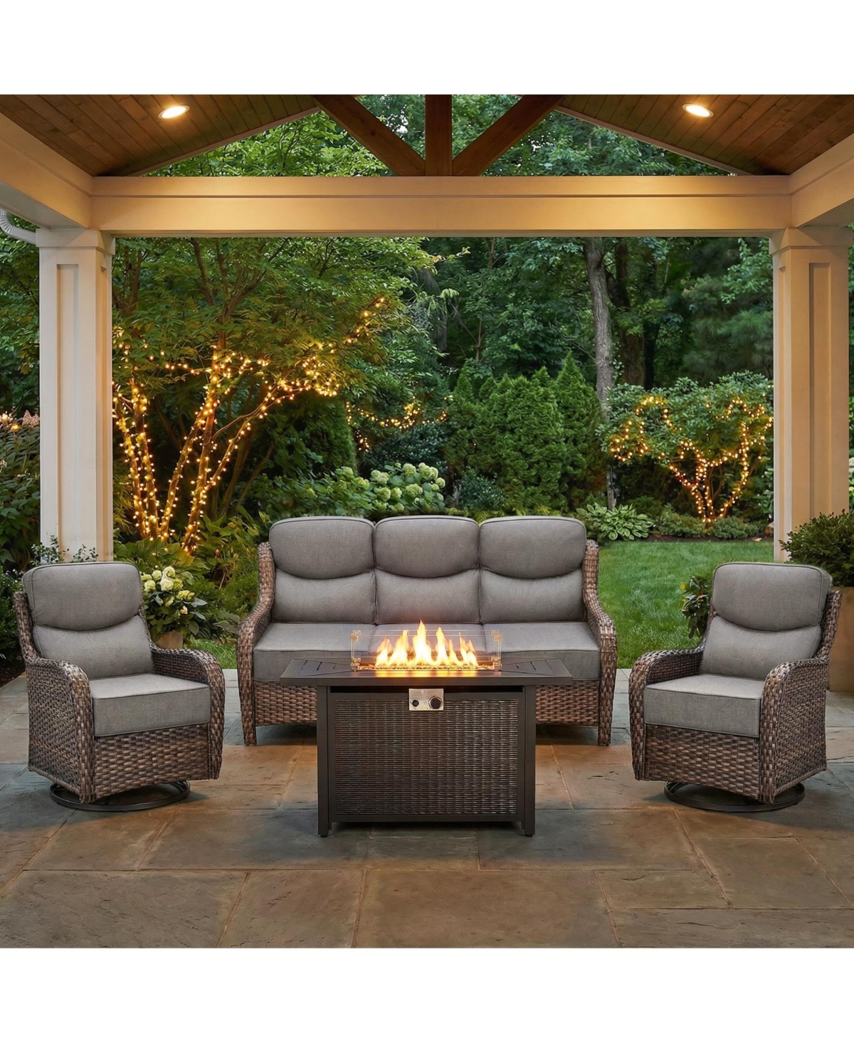 Click here for Pocassy Outdoor Patio Furniture Sets with Firepit... prices