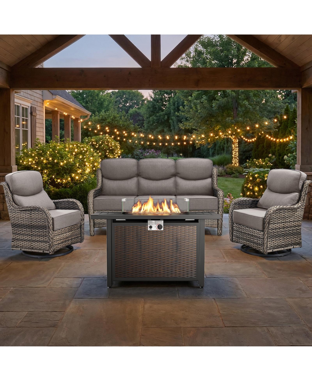 Click here for Pocassy Outdoor Patio Furniture Sets with Firepit... prices