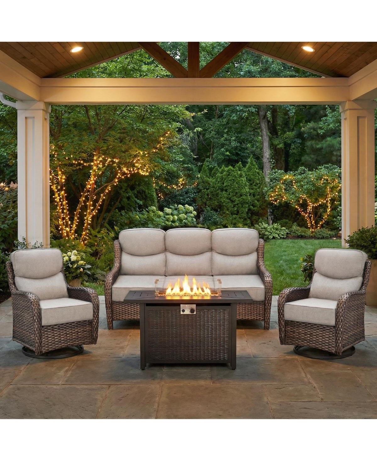 Click here for Pocassy Outdoor Patio Furniture Sets with Firepit... prices