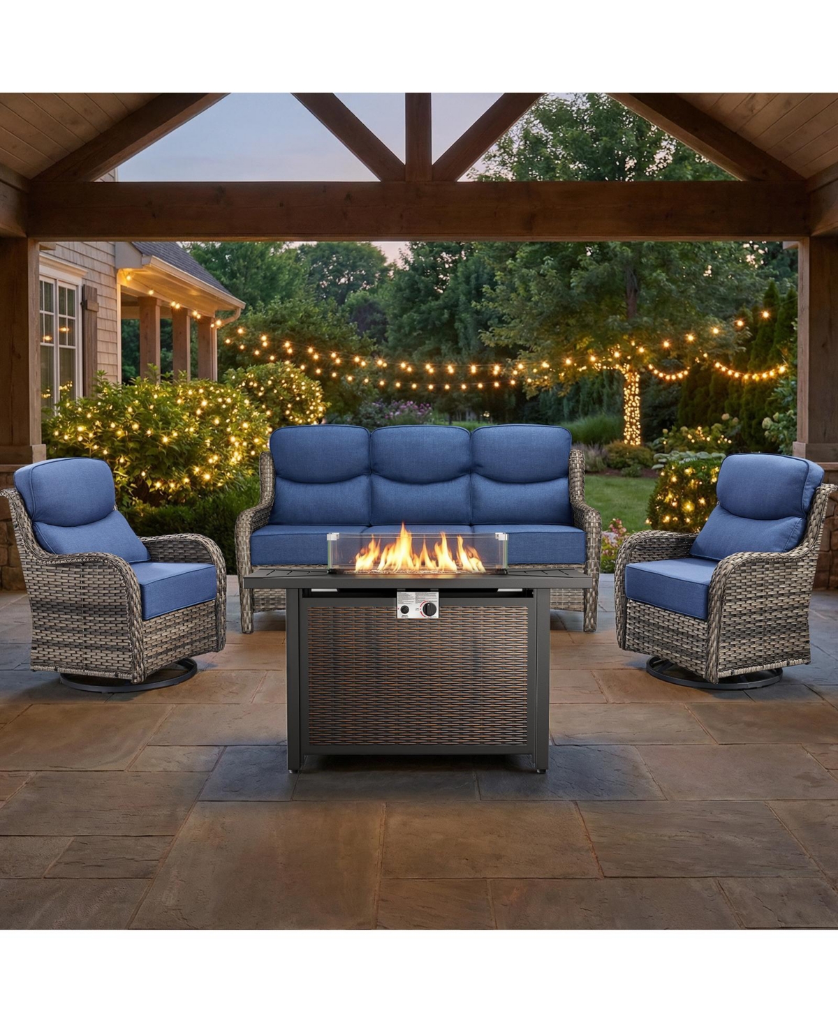 Click here for Pocassy Outdoor Patio Furniture Sets with Firepit... prices