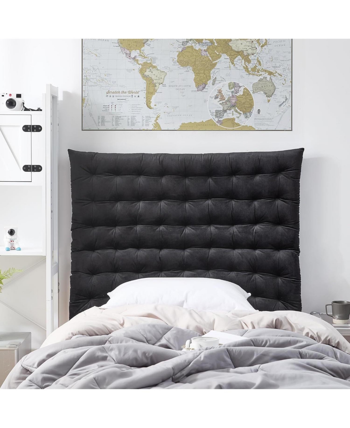 Click here for DormCo Rainha Cushion Tufted College Headboard - B... prices