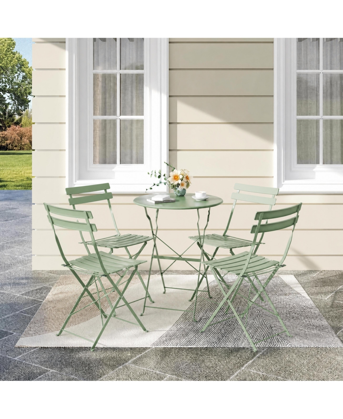 Click here for homfan 5-Piece Outdoor/Indoor Folding Patio Set  S... prices
