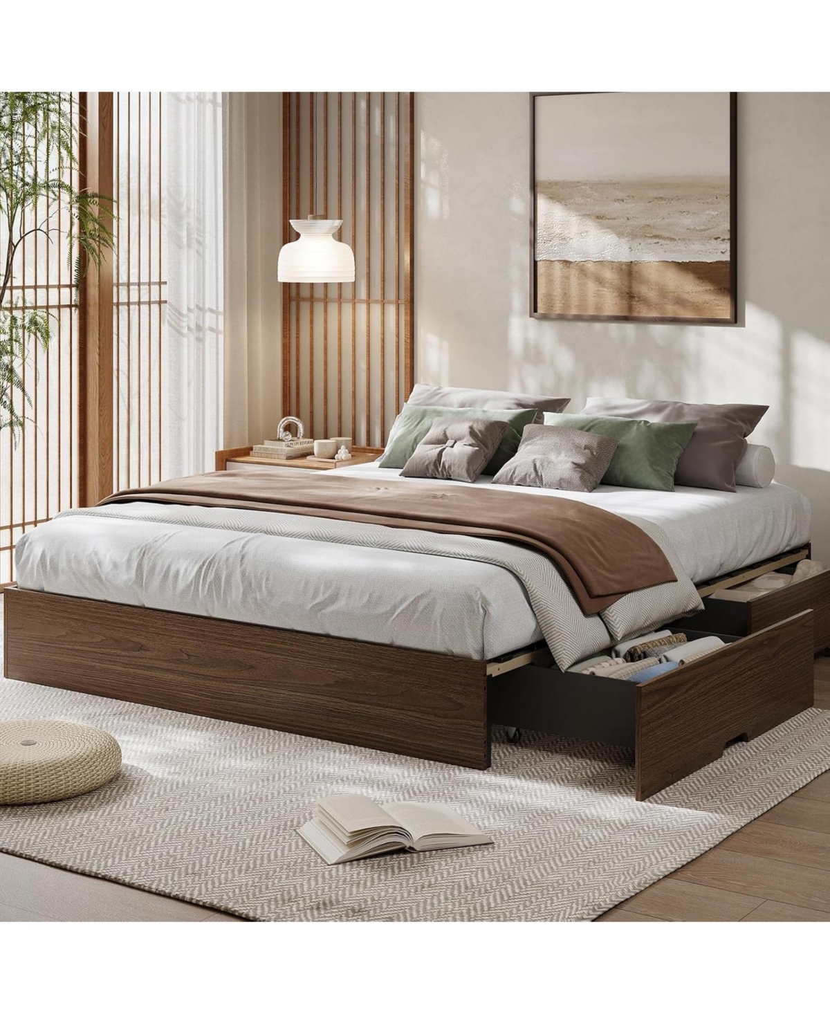 Click here for gaomon Wood Platform Bed Frame with 2 Storage Draw... prices