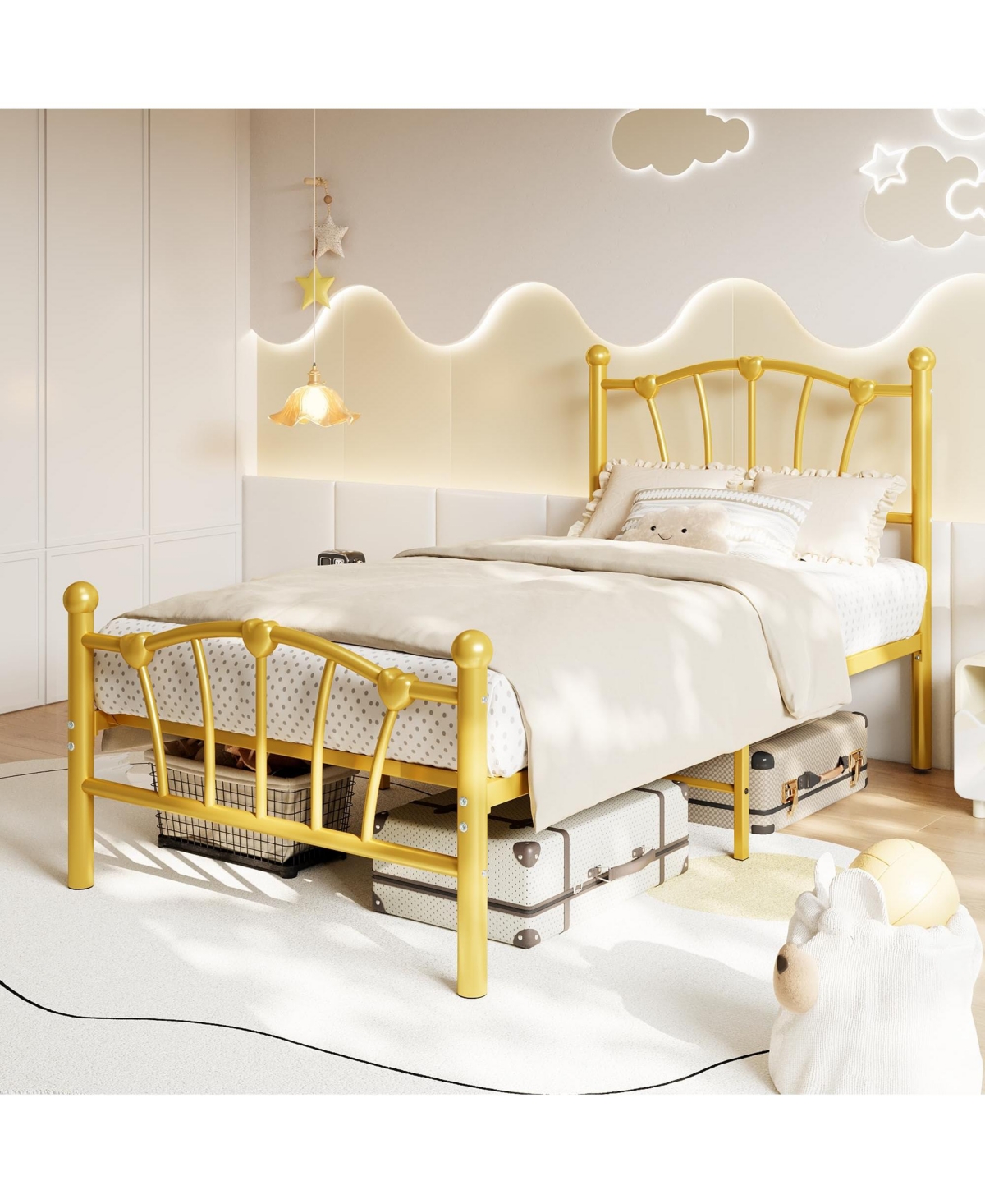 Click here for homfan Twin Xl Heart Shaped Bed Frame  Metal Platf... prices