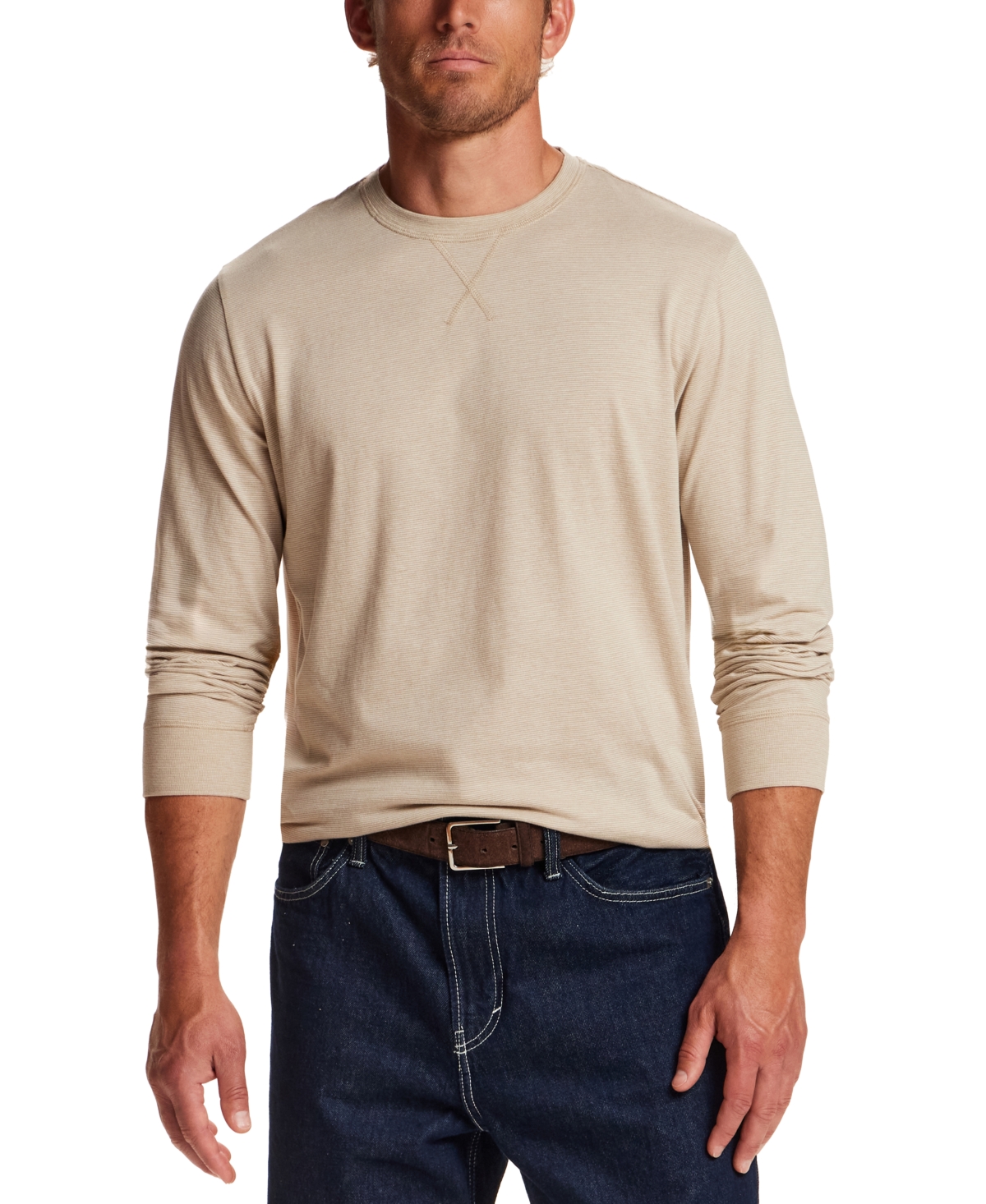 Click here for Weatherproof Vintage Mens Microstripe Jersey Crewn... prices