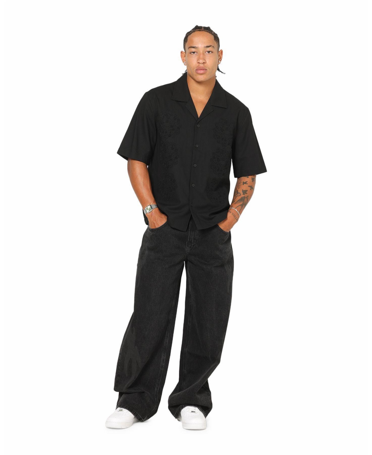 Click here for Saint Morta Mens Amplus Infernal Rinse Jeans - Bla... prices