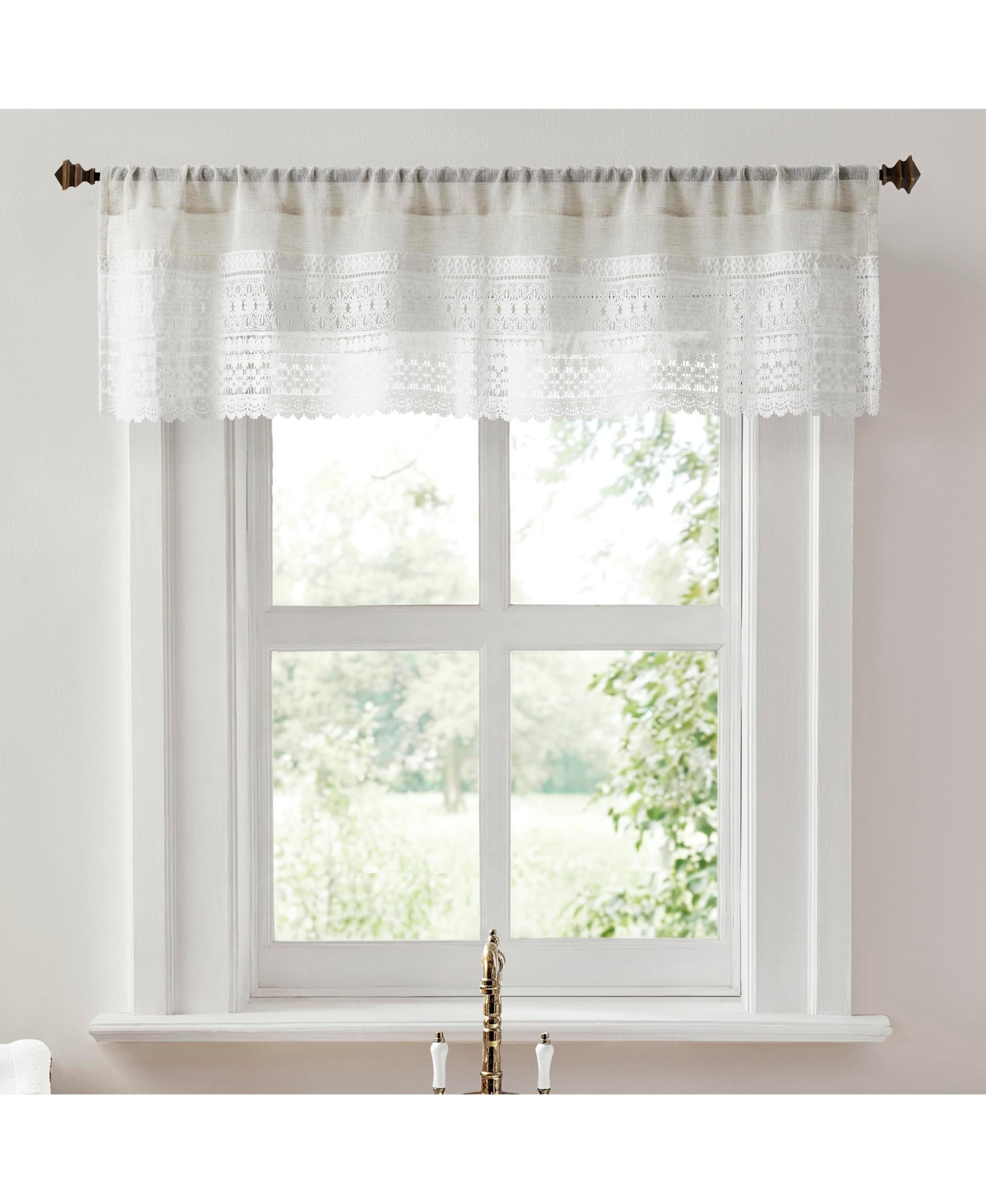 Click here for No. 918 Camille Macrame Lace Trim Sheer Rod Pocket... prices
