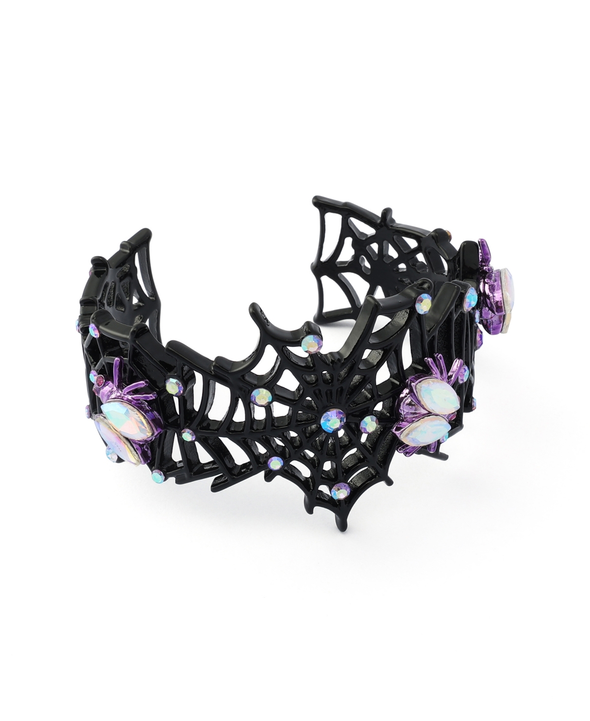 Click here for Betsey Johnson Faux-Stone Halloween Spiderweb Cuff... prices