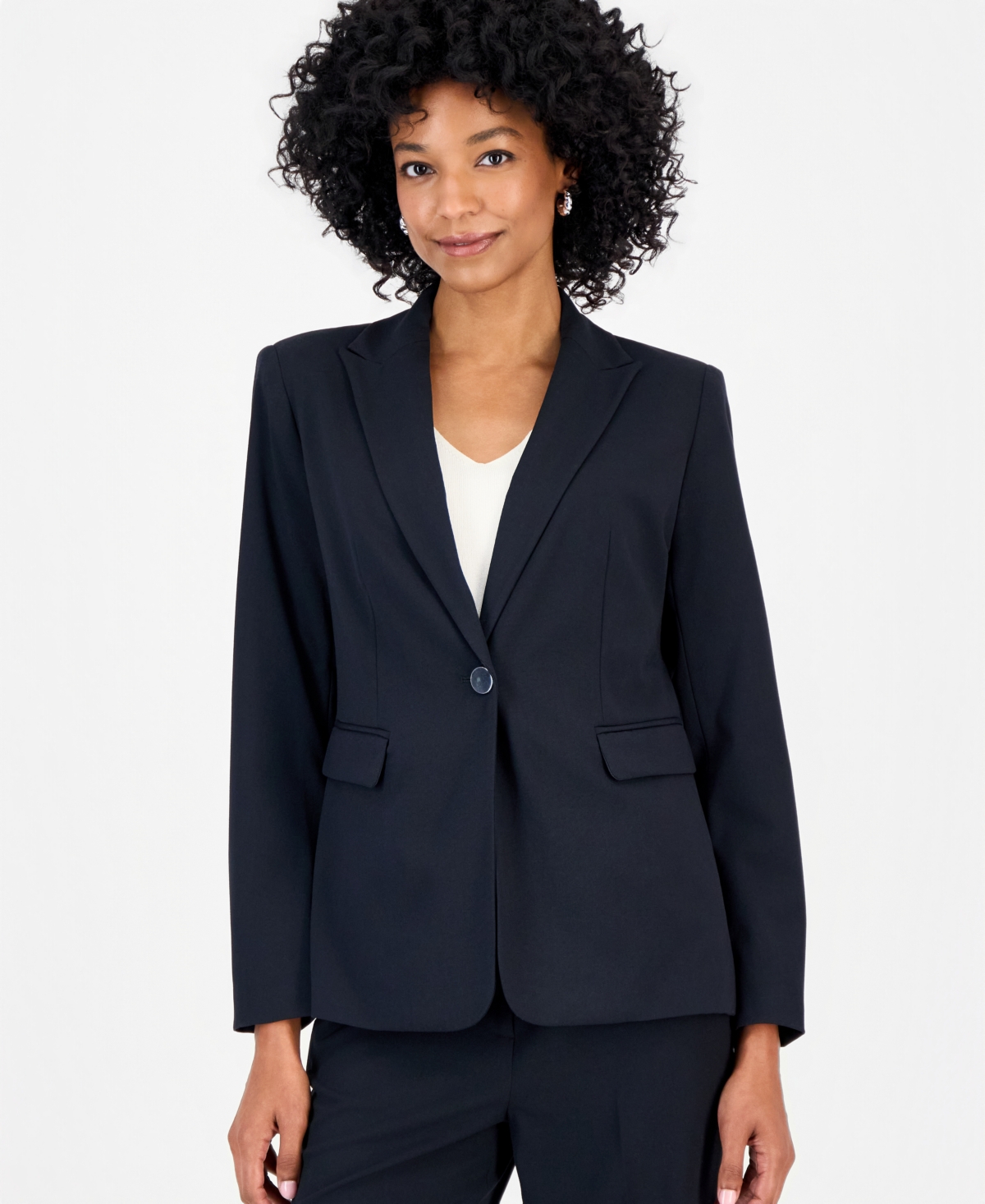 Click here for Jones New York Womens Peak Lapel Collared Jacket -... prices