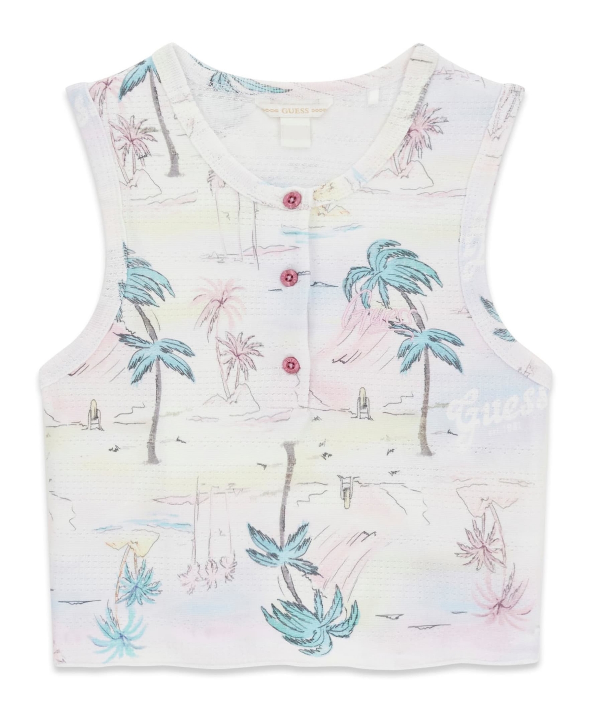 Click here for Guess Girls 7-16 Stretch Rib Lemon Print Top - Bea... prices