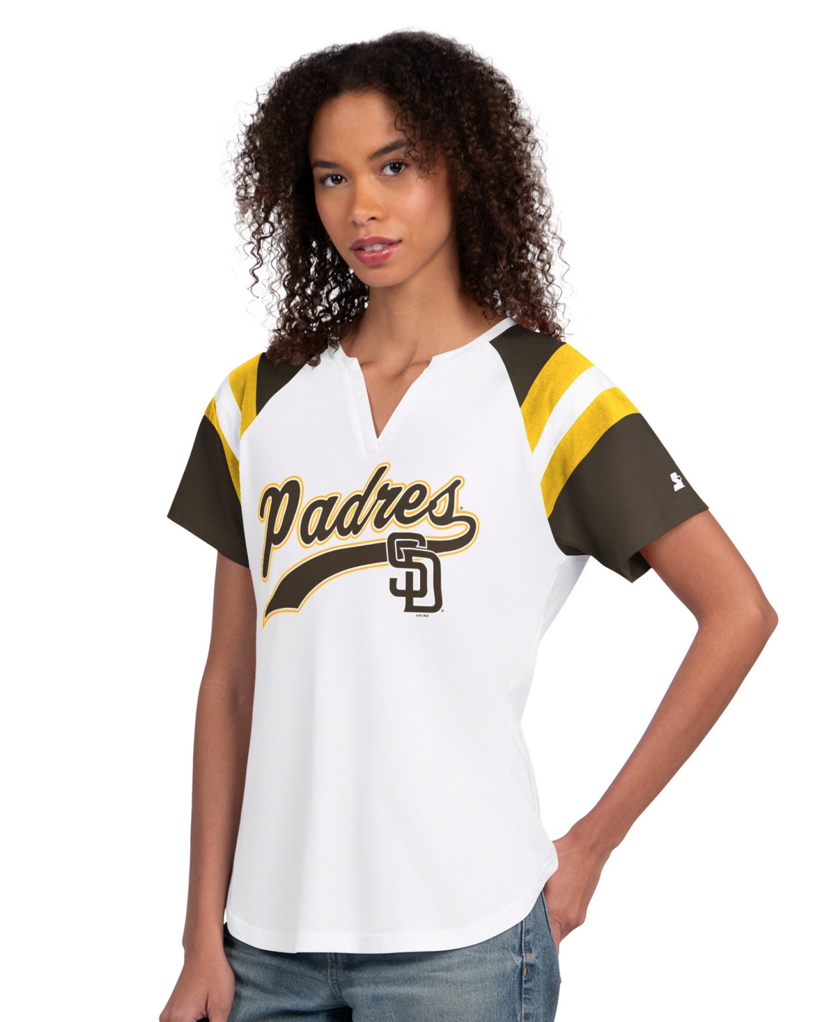 Click here for Starter Womens White San Diego Padres Game On Notc... prices
