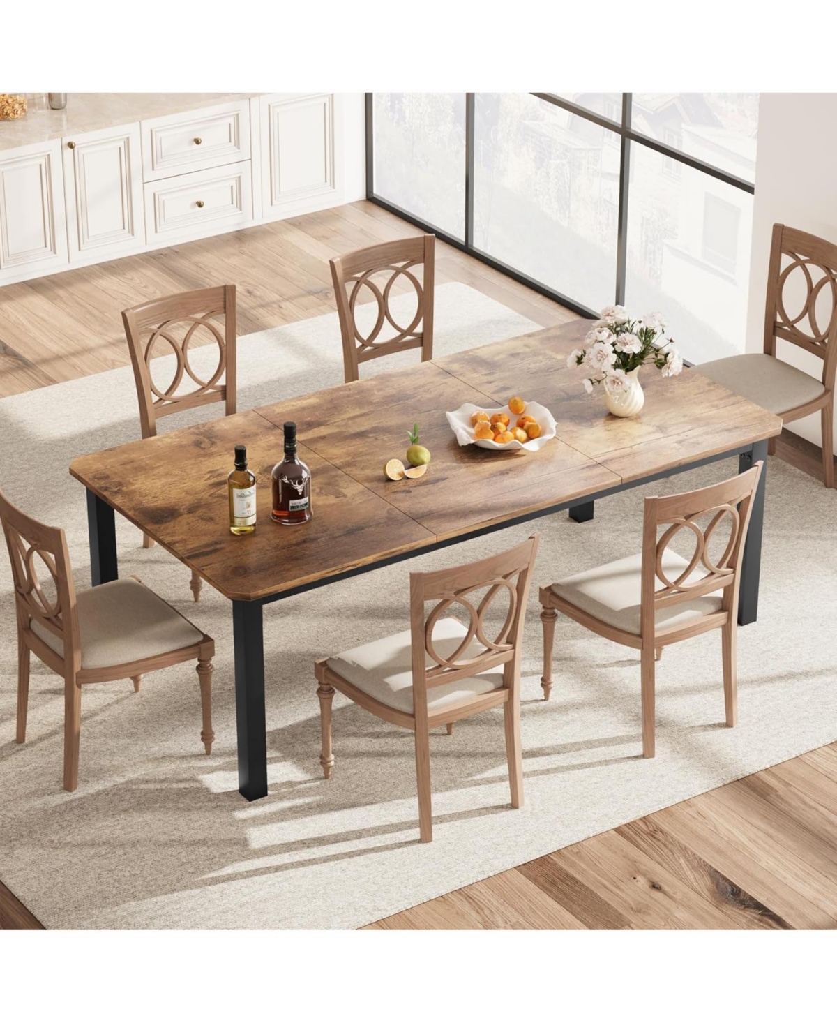 Click here for gaomon 78.7 Dining Table for 6-8  Industrial Farmh... prices
