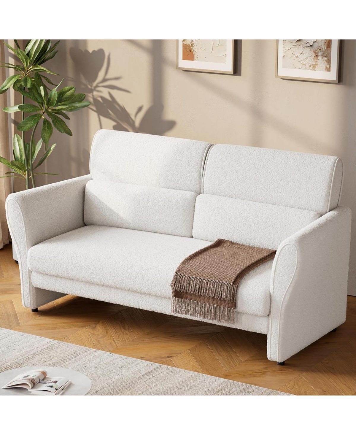 Click here for gaomon 57 Modern Loveseat Sofa  Boucle Small Couch... prices
