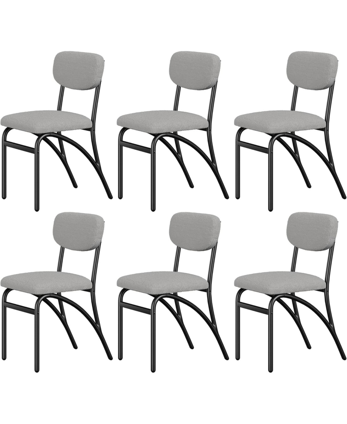 Click here for gaomon Boucle Dining Chairs Set of 6  Mid-Century... prices