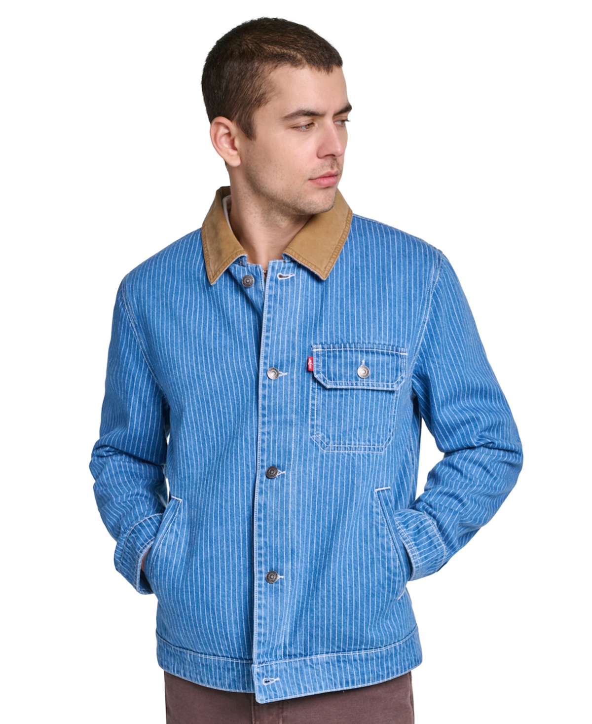 Click here for Levis Mens Denim Depot Jacket - Indigo Stripe prices