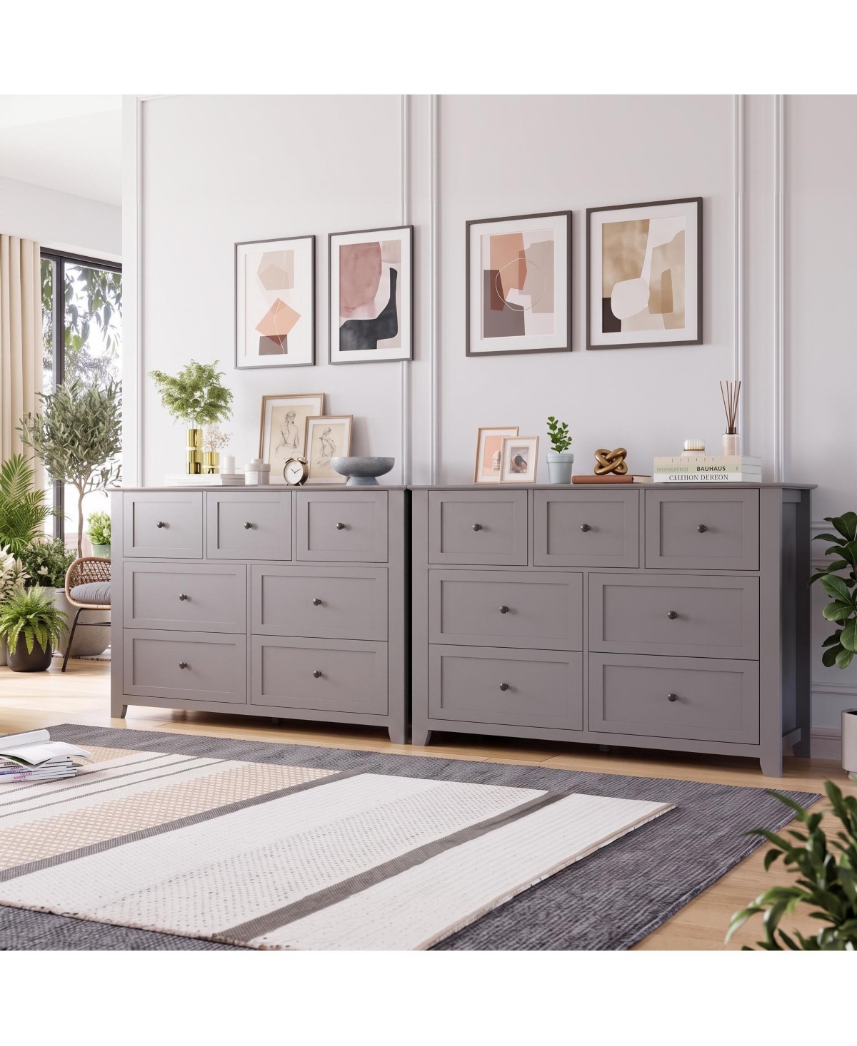 Click here for gaomon 2 Set of 7 Drawers Dresser for Bedroom  54... prices