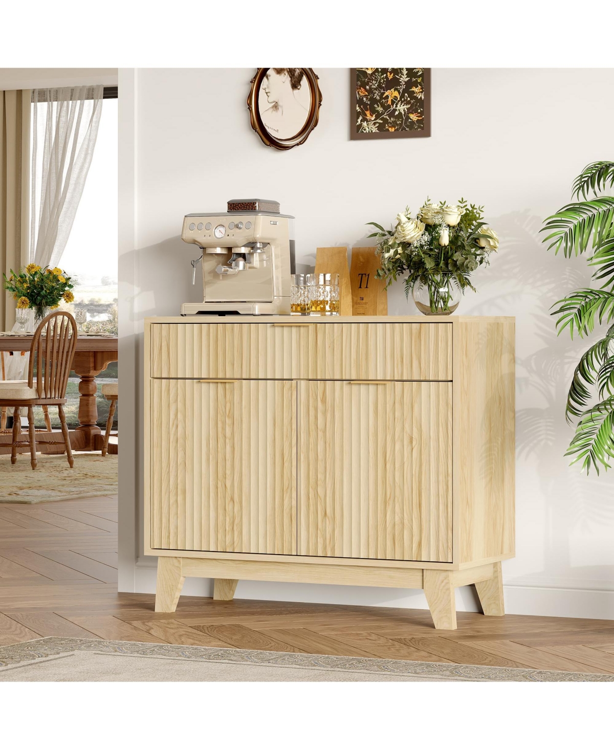 Click here for homfan Fluted Buffet Cabinet with Storage Sideboar... prices