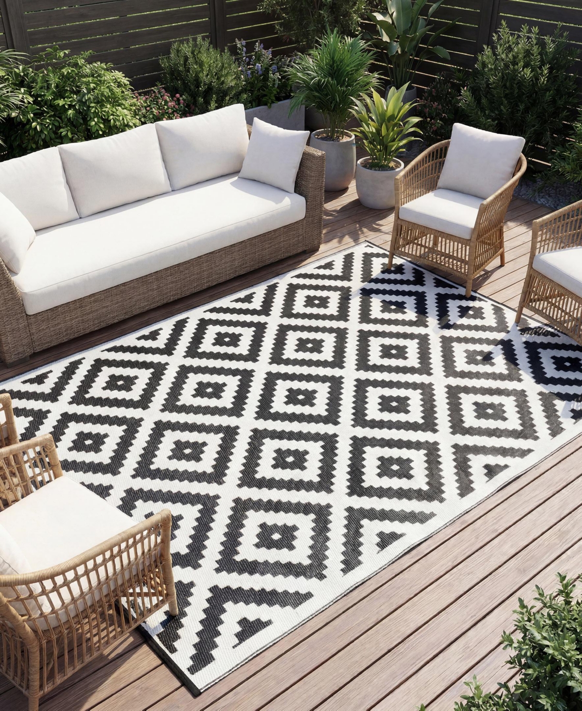 Click here for Sugift 5x8 Waterproof Outdoor Rug Reversible Plast... prices