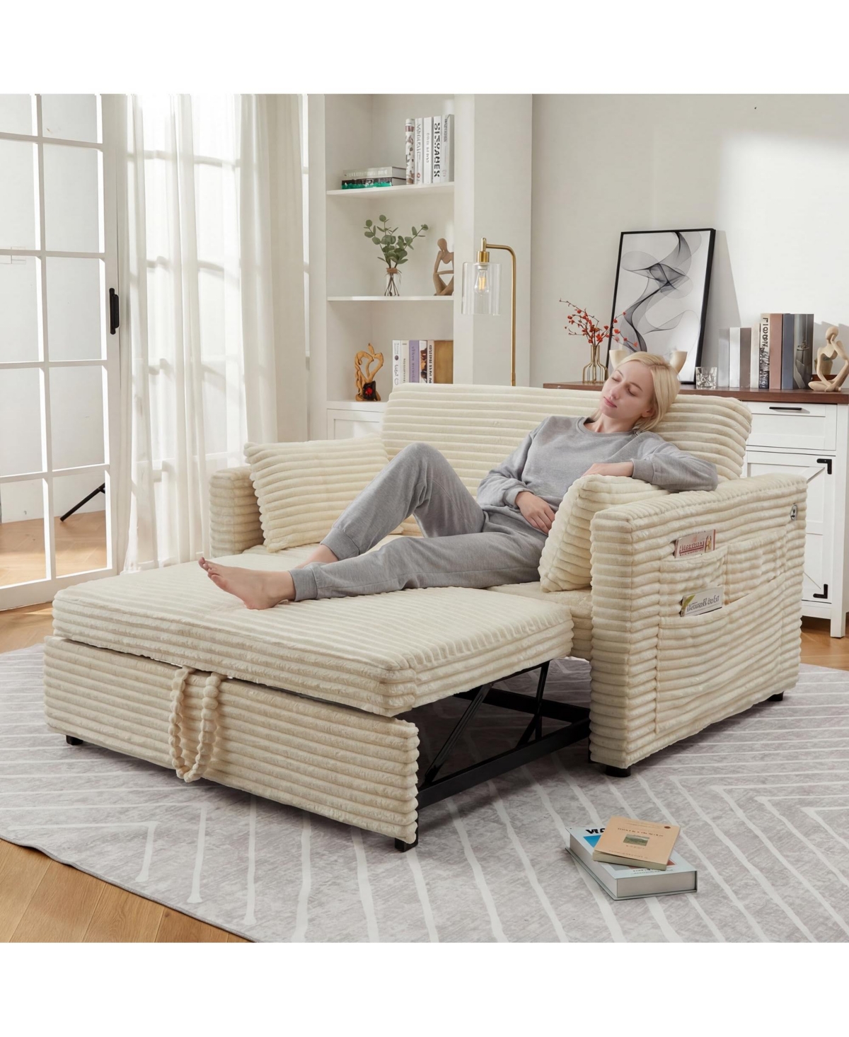 Click here for gaomon 55 Corduroy Loveseat Sleeper Sofa Bed with... prices