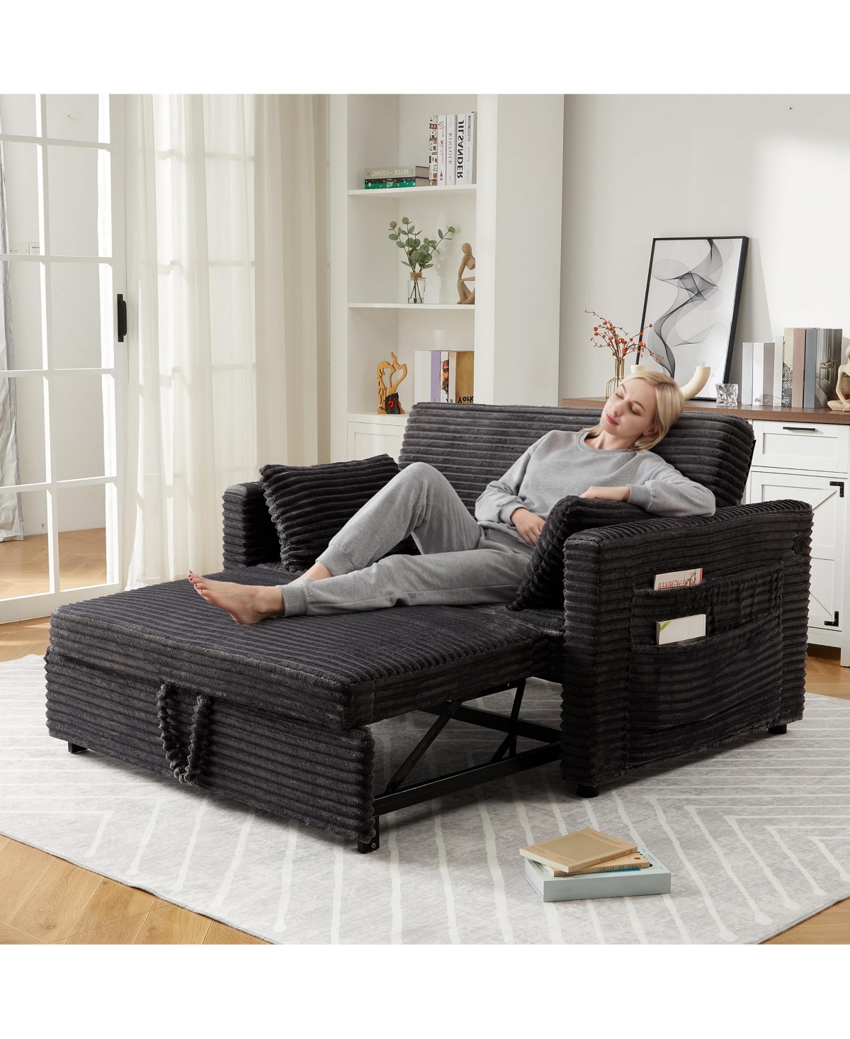 Click here for gaomon 55 Corduroy Loveseat Sleeper Sofa Bed with... prices