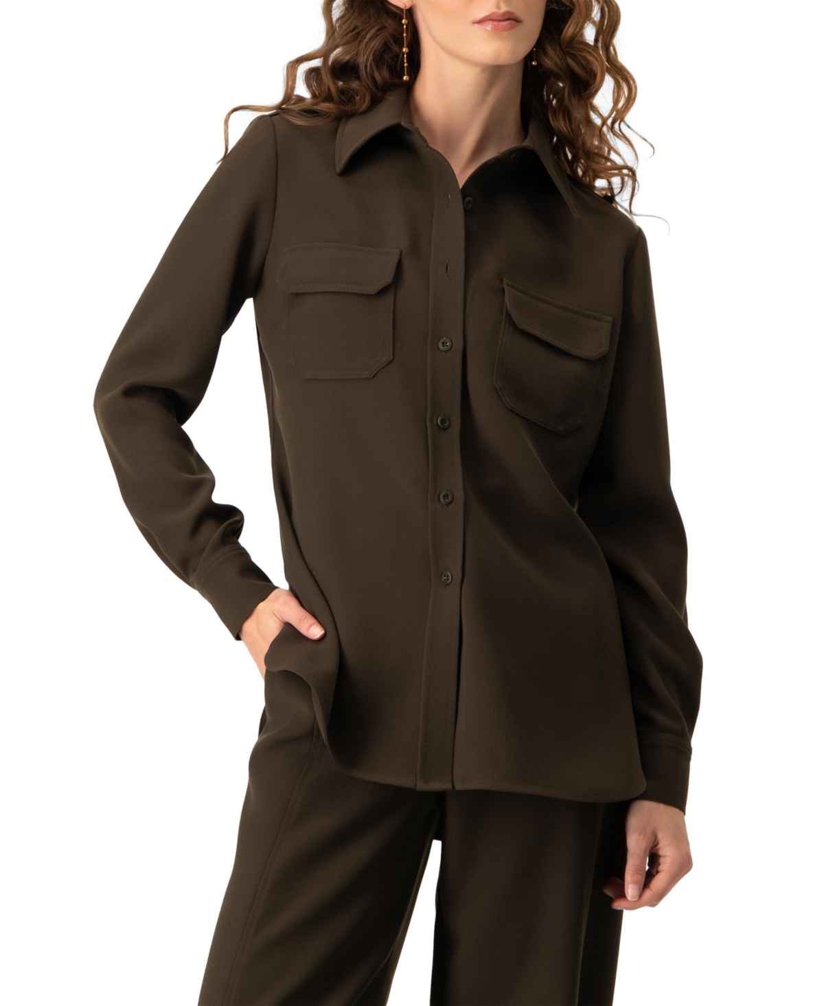 Click here for Ivonne Womens Structured Military Inspired Shirt J... prices