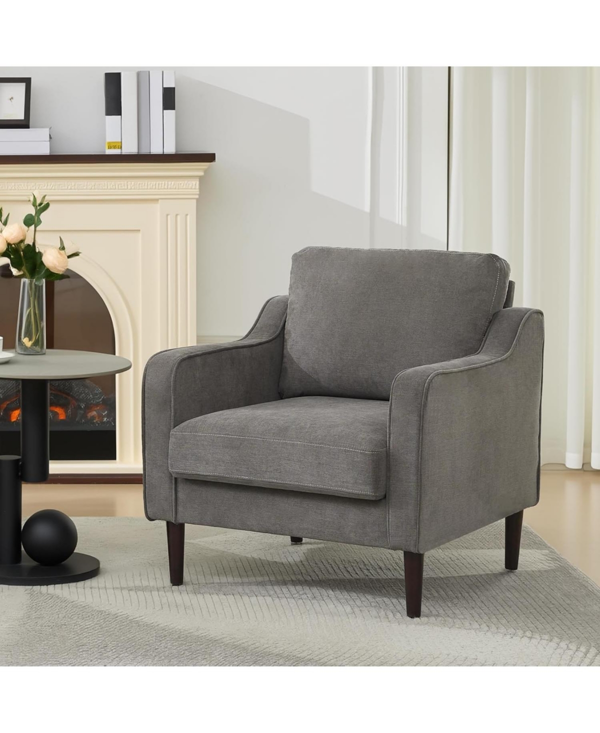 Click here for gaomon Mid-Century Accent Chair  Upholstered Linen... prices