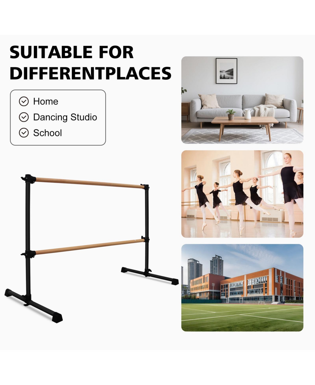 Click here for Zeny Solid Wood Ballet Barre With Adjustable Range... prices