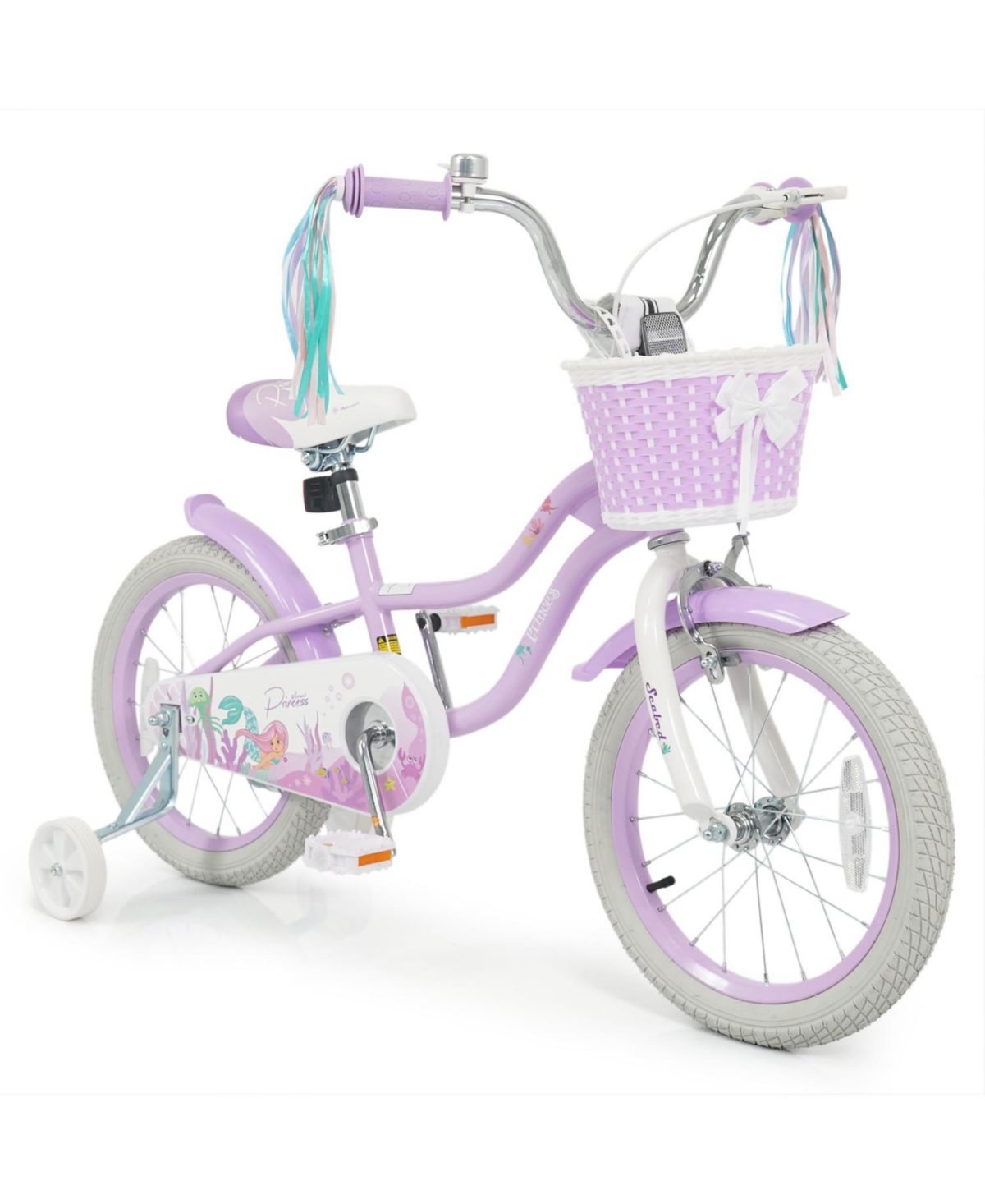 Click here for Slickblue 16 Princess Adjustable Kids Bike with Ba... prices