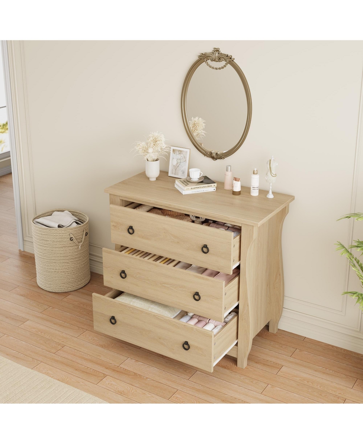 Click here for homfan 3 Drawer Dresser for Bedroom Chest of Drawe... prices