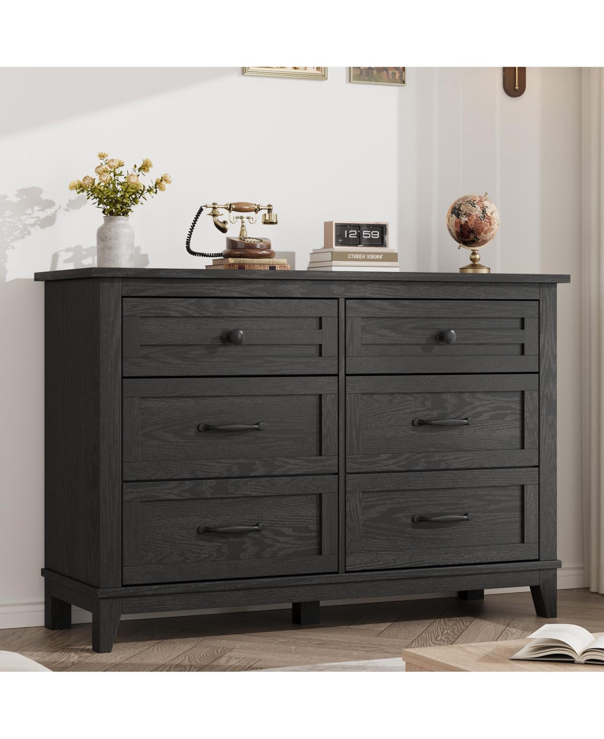 Click here for homfan 6-Drawer Wooden Dresser Chest for Bedroom... prices