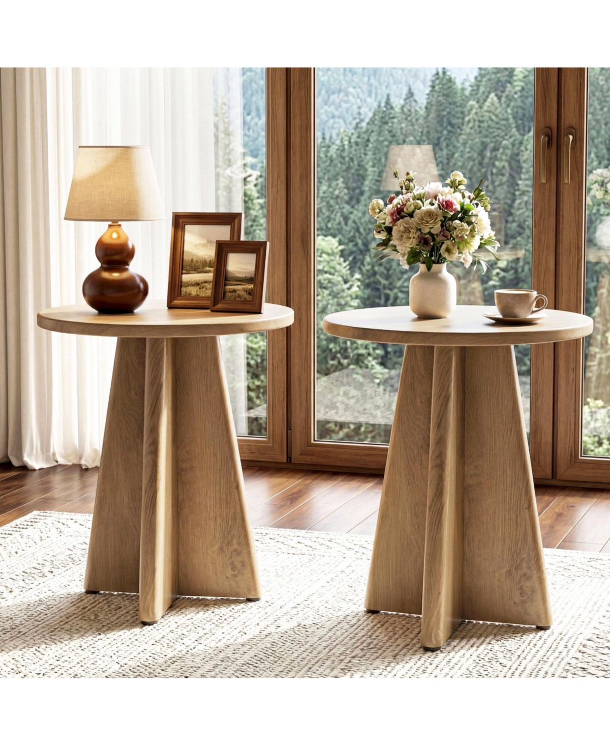 Click here for Tribesigns Round End Table Set of 2  19.7 Small Wo... prices