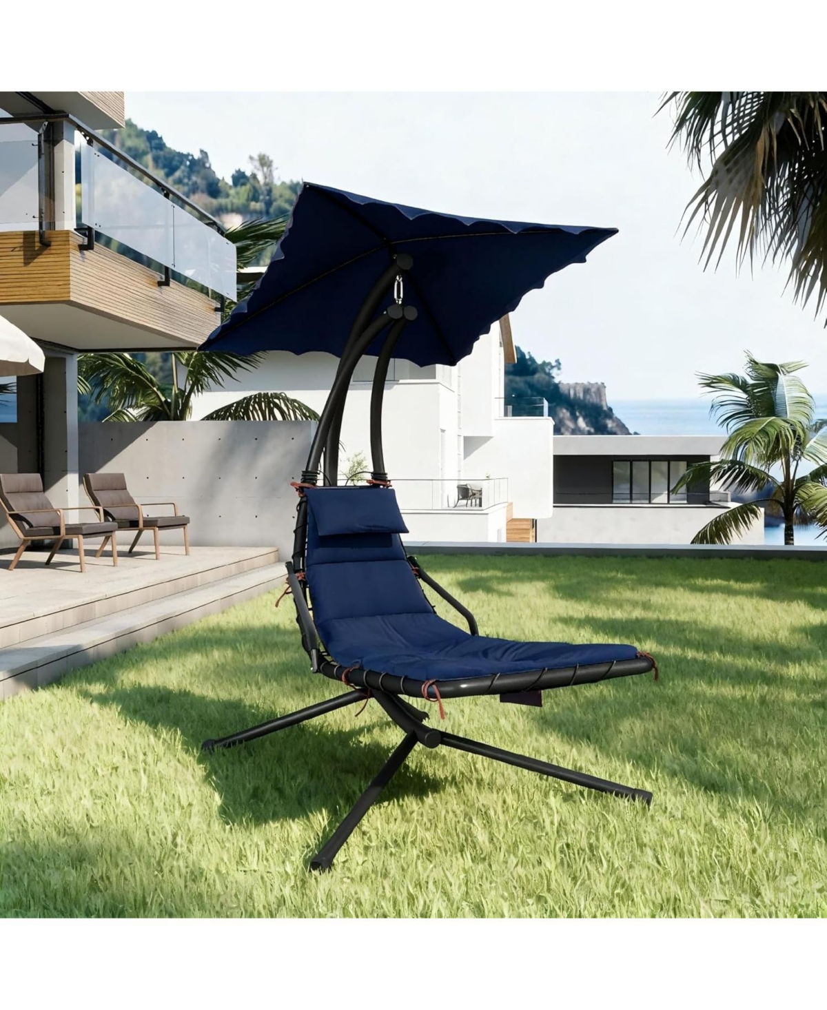 Click here for gaomon Hanging Chaise Lounge Swing Chair  Curved S... prices