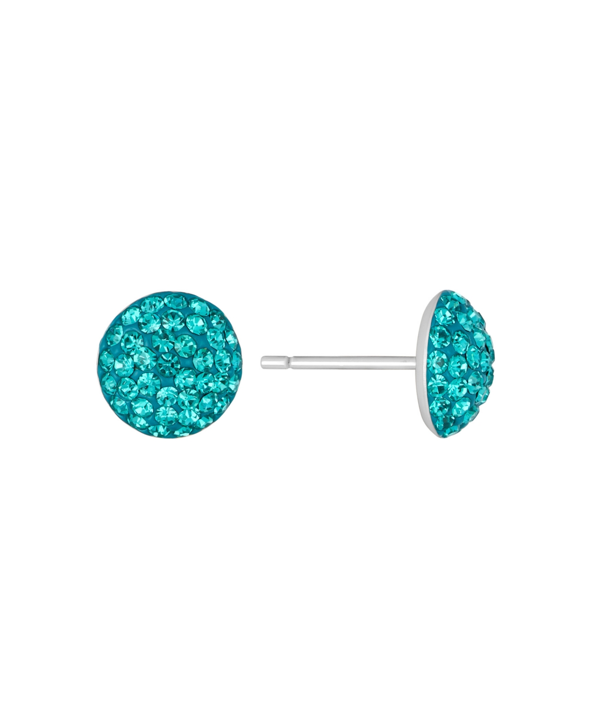 Click here for Macys 9mm Crystal Half Ball Stud Earrings - Aqua prices