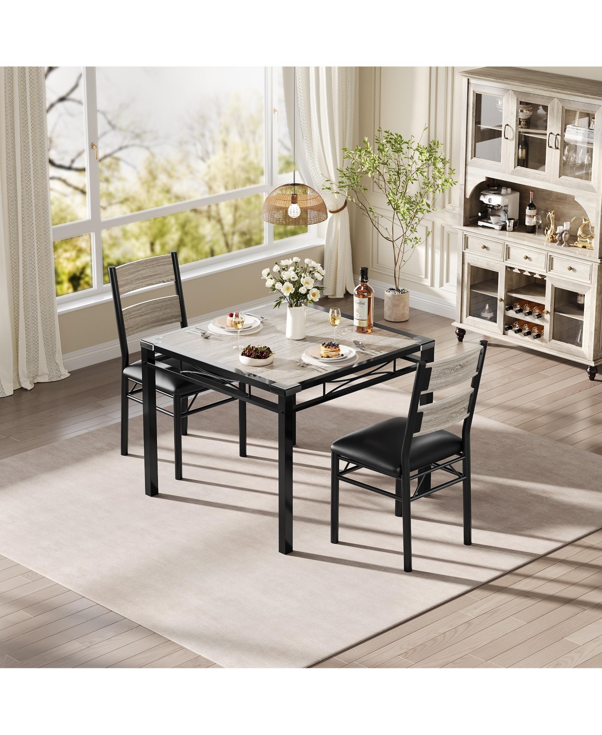 Click here for homfan Modern Dining Table Set for 2/4 - Space Sav... prices