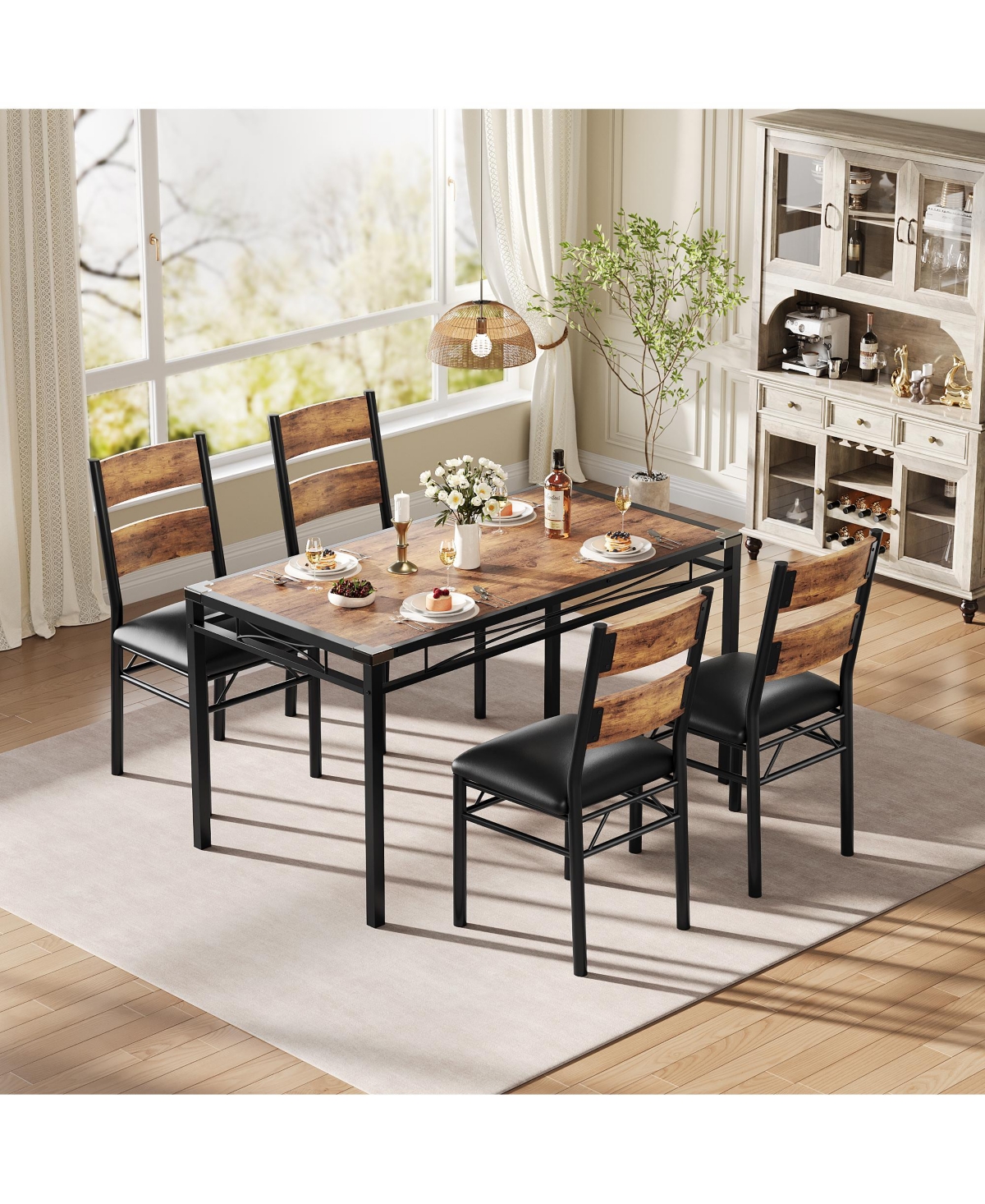 Click here for homfan Modern Dining Table Set for 2/4 - Space Sav... prices