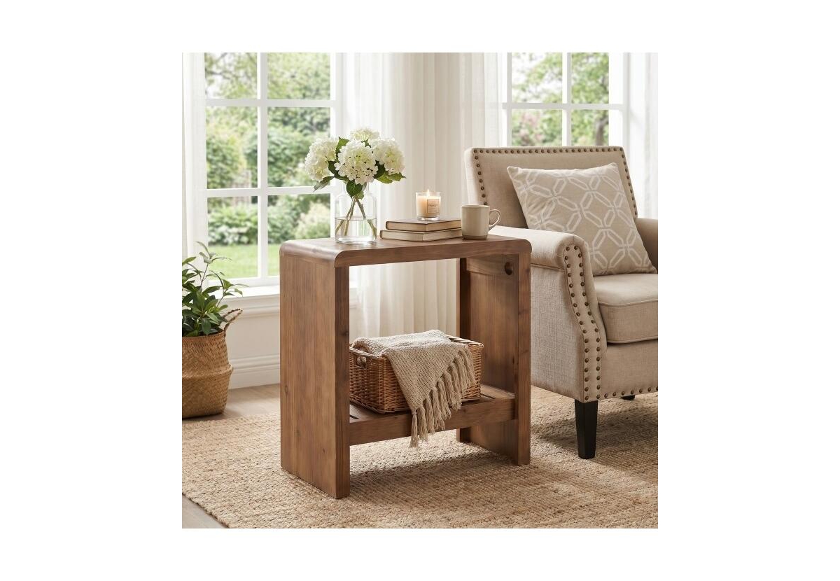 Click here for Tribesigns 23.62 Solid Wood End Table with 2-Tier... prices