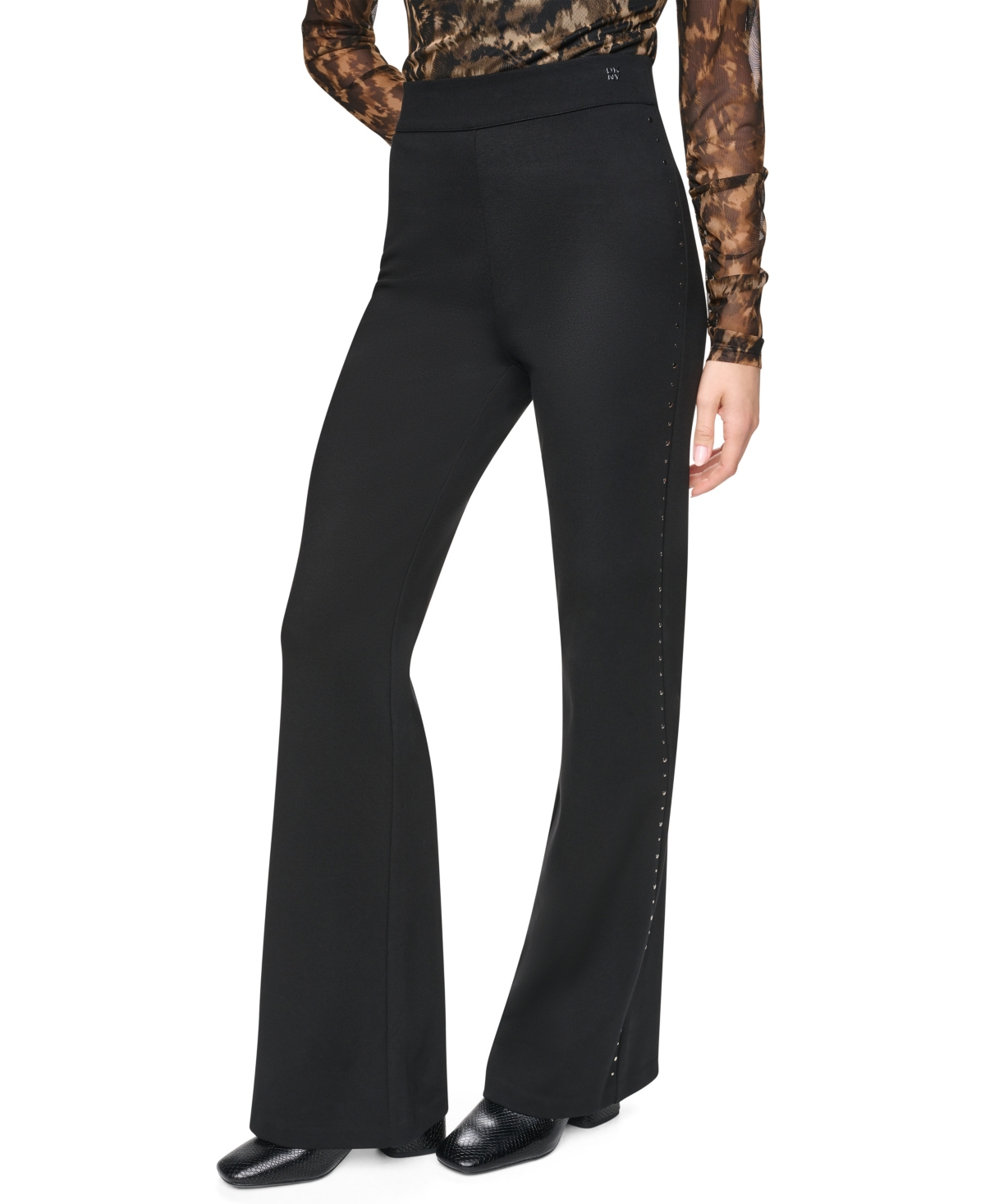 Click here for Dkny Womens Stud Detail Pull-On Wide-Leg Ponte Pan... prices