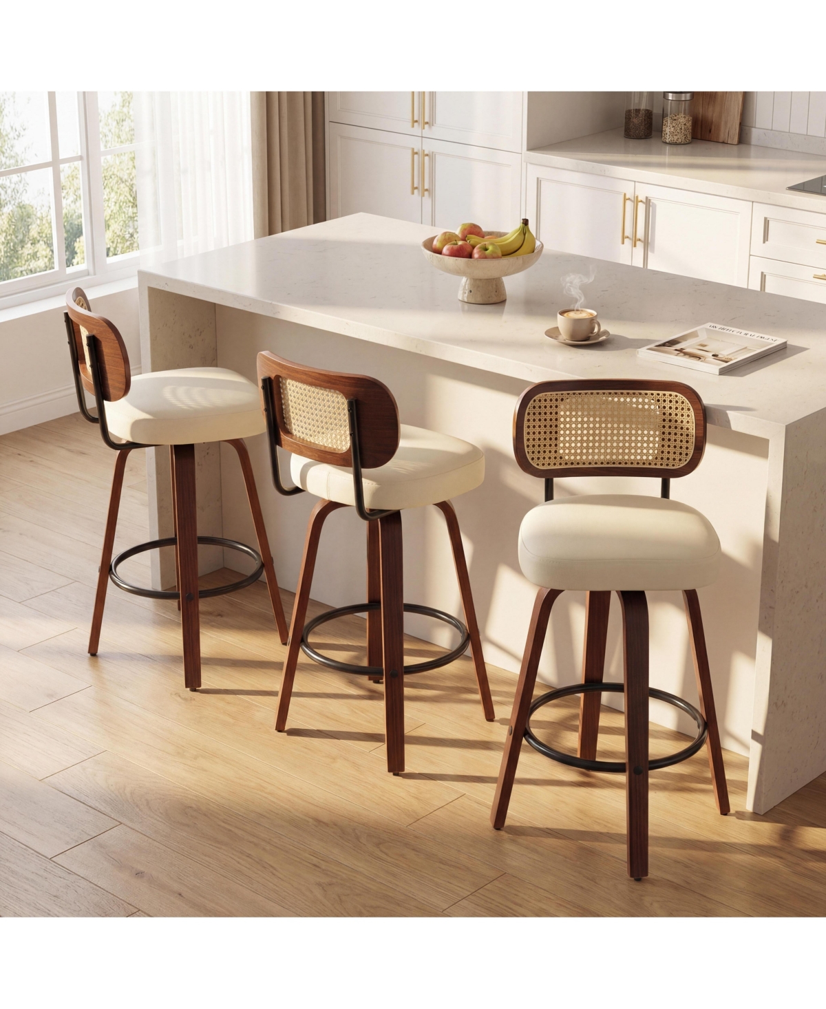 Click here for sumyeg Set of 3 Mid-Century Modern Swivel Bar Stoo... prices