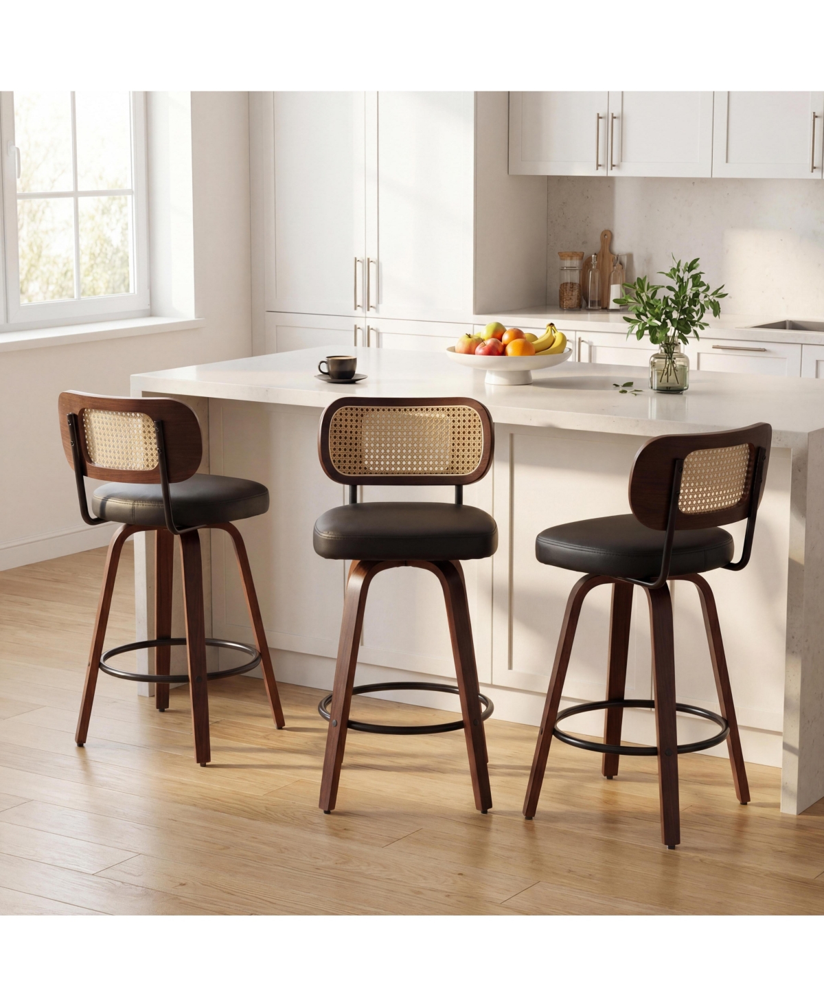 Click here for sumyeg Set of 3 Mid-Century Modern Swivel Bar Stoo... prices