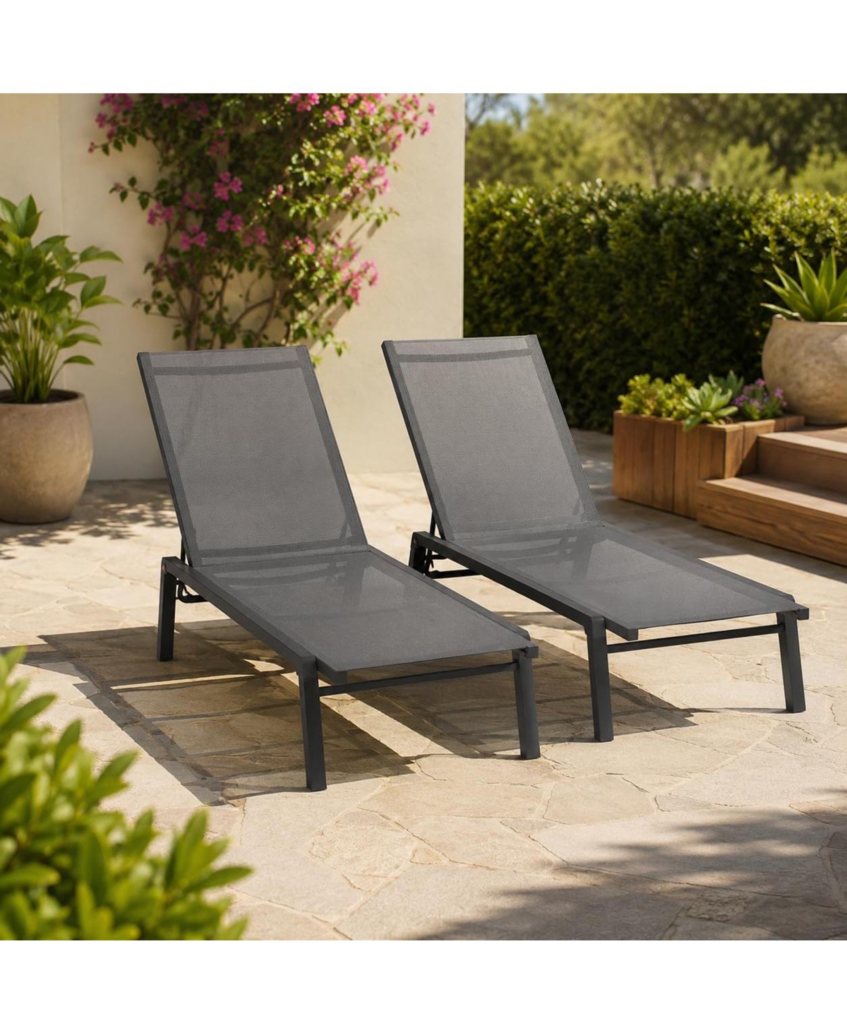 Click here for GarveeLife Set of 2 Adjustable Outdoor Chaise Loun... prices