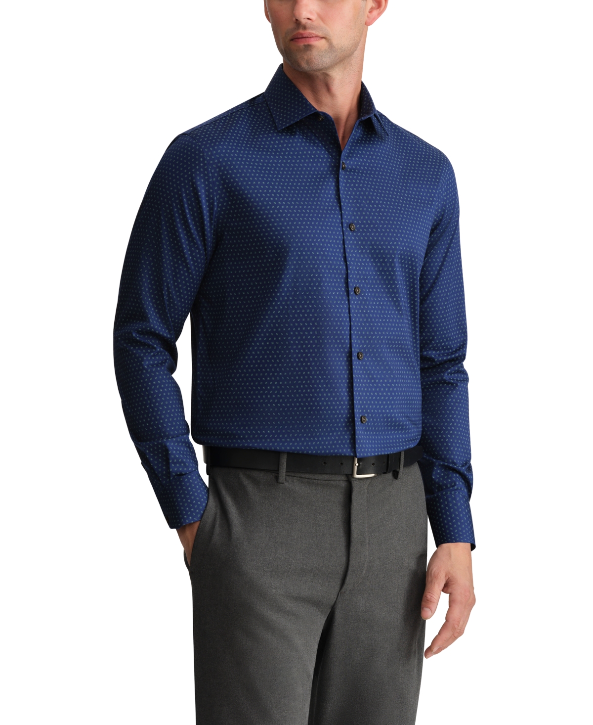 Click here for Tommy Hilfiger Mens Regular-Fit Dress Shirt - Navy prices