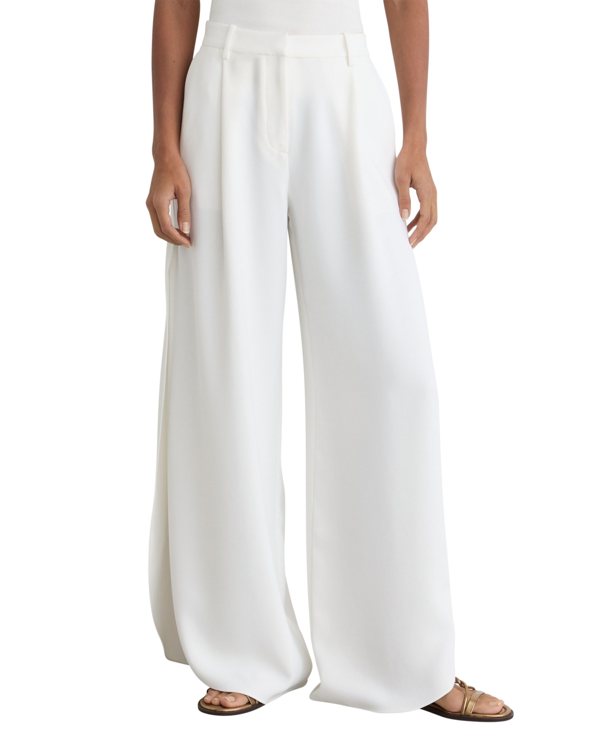 Click here for Reiss Petite Deena Side-Split Wide-Leg Trousers -... prices