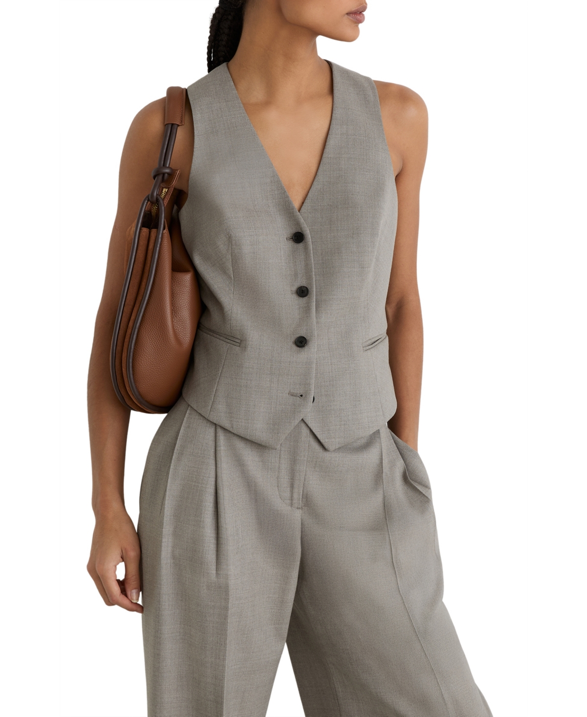 Click here for Reiss Womens Darcy Wool-Blend Tailored Waistcoat -... prices