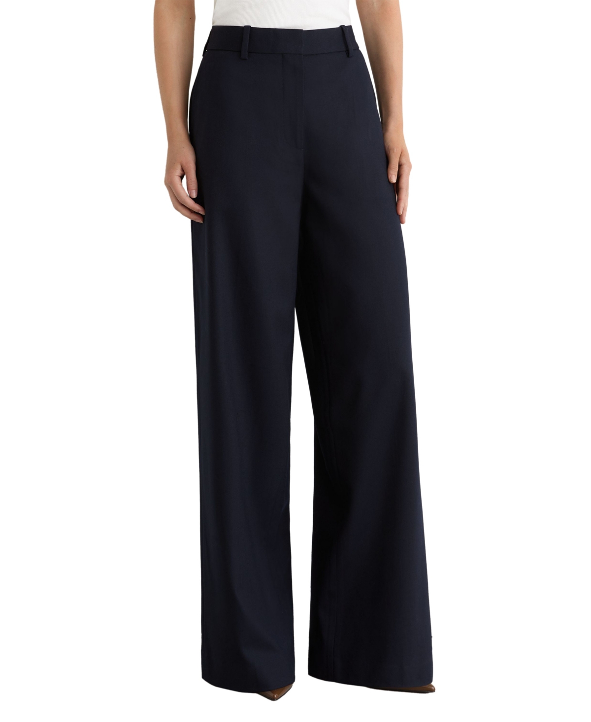 Click here for Reiss Womens Solene Wool-Blend Wide-Leg Trousers -... prices