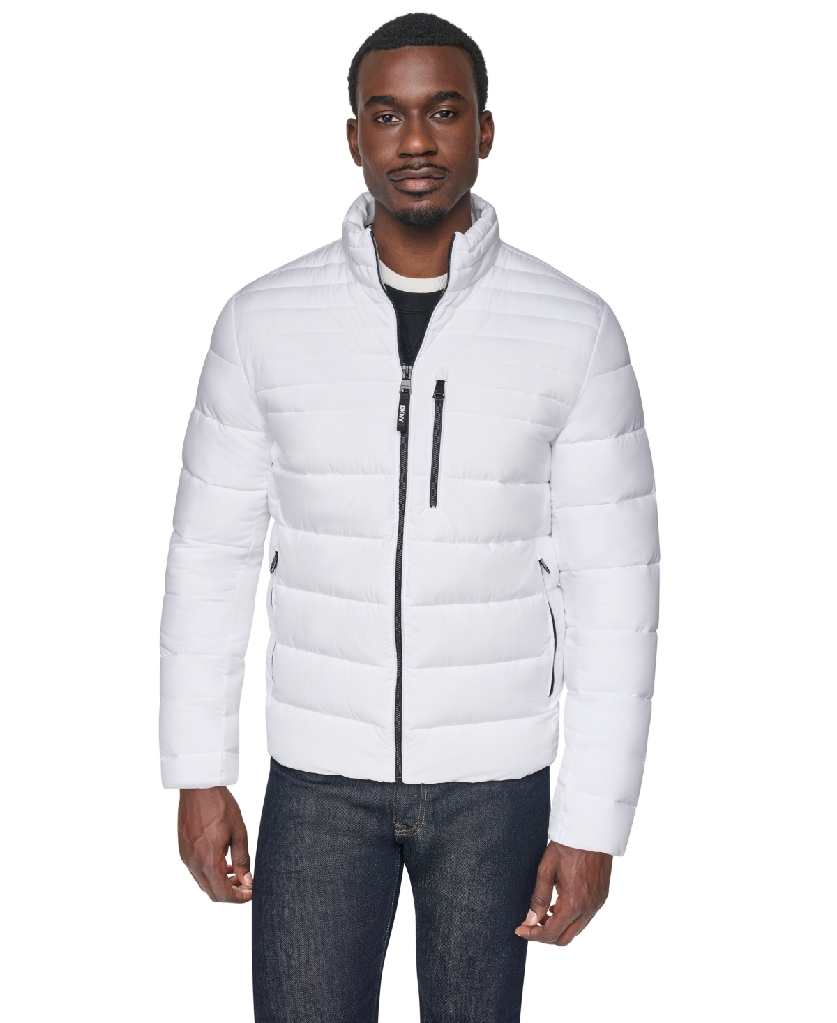 Click here for Dkny Mens Stretch Puffer Jacket - White prices