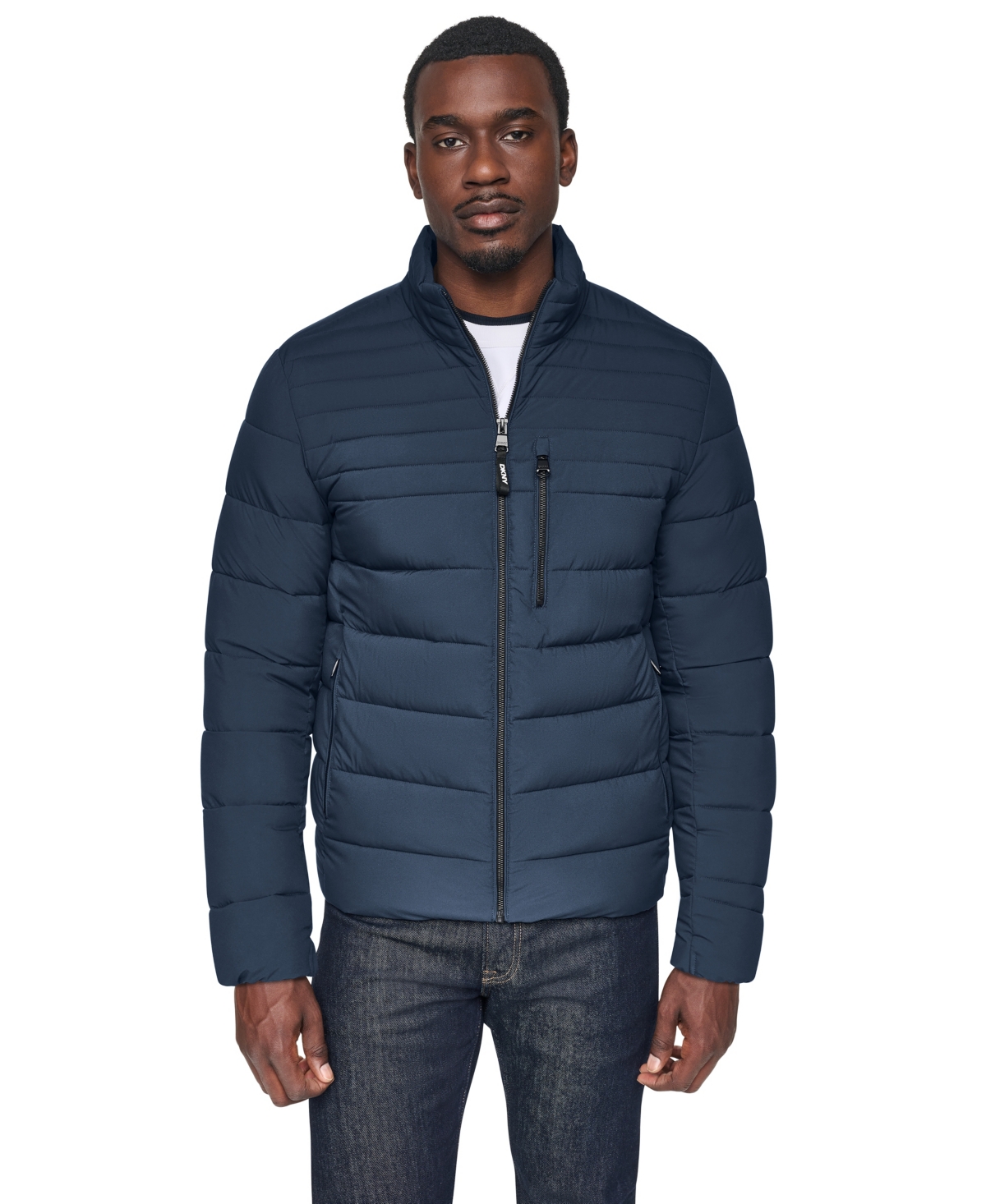 Click here for Dkny Mens Stretch Puffer Jacket - Navy prices