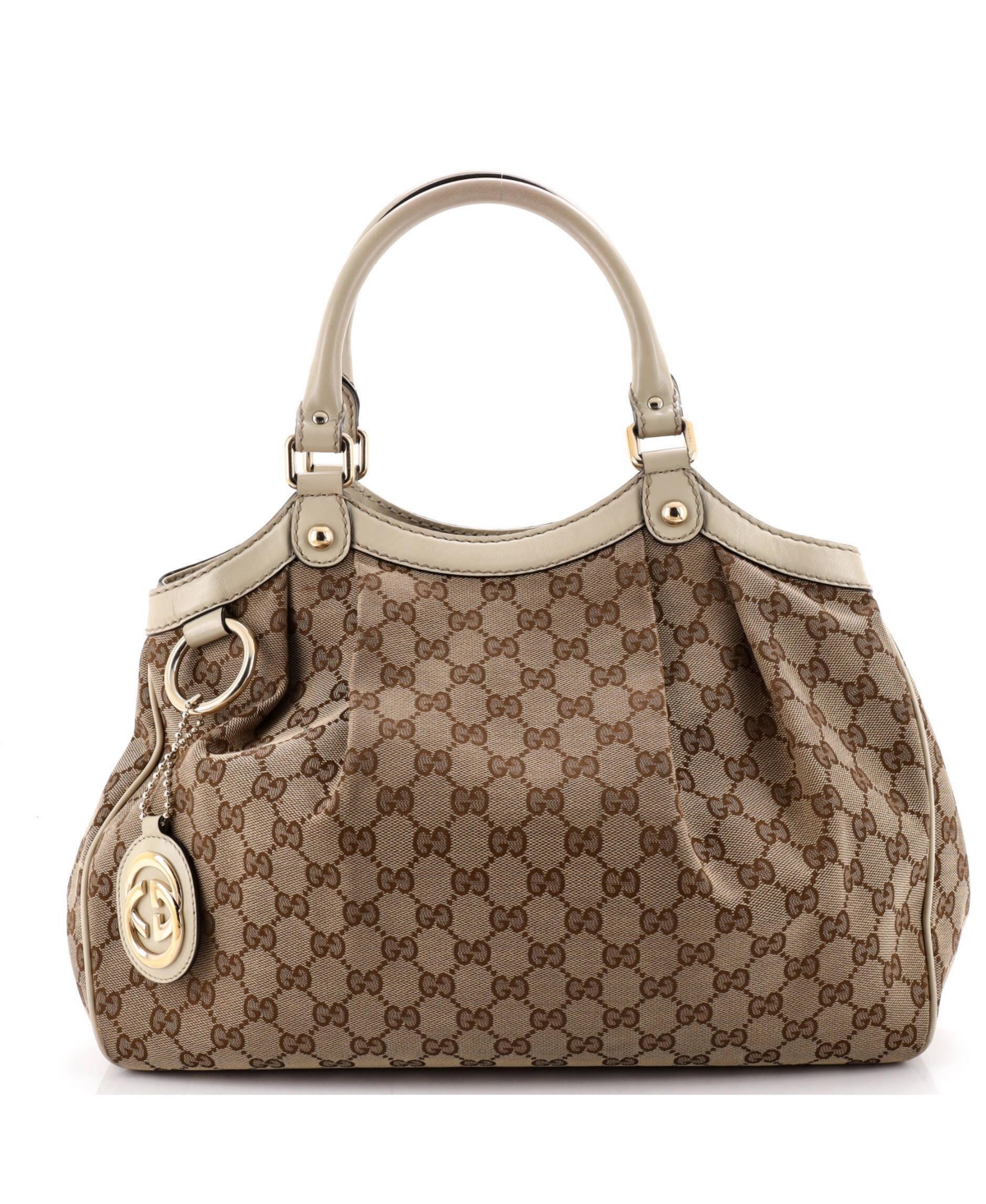 Click here for Pre-Owned Gucci Medium Sukey Tote Gg Canvas with L... prices